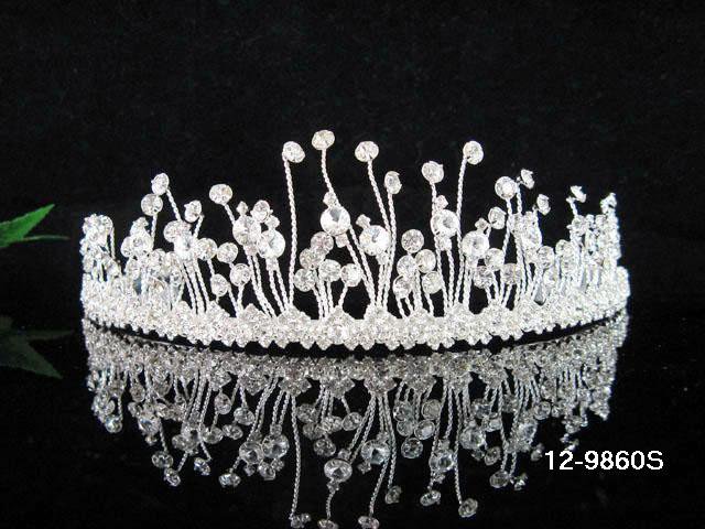 Fancy Silver Bridal tiara;Wedding Headband;Rhinestone Dancer Opera ...