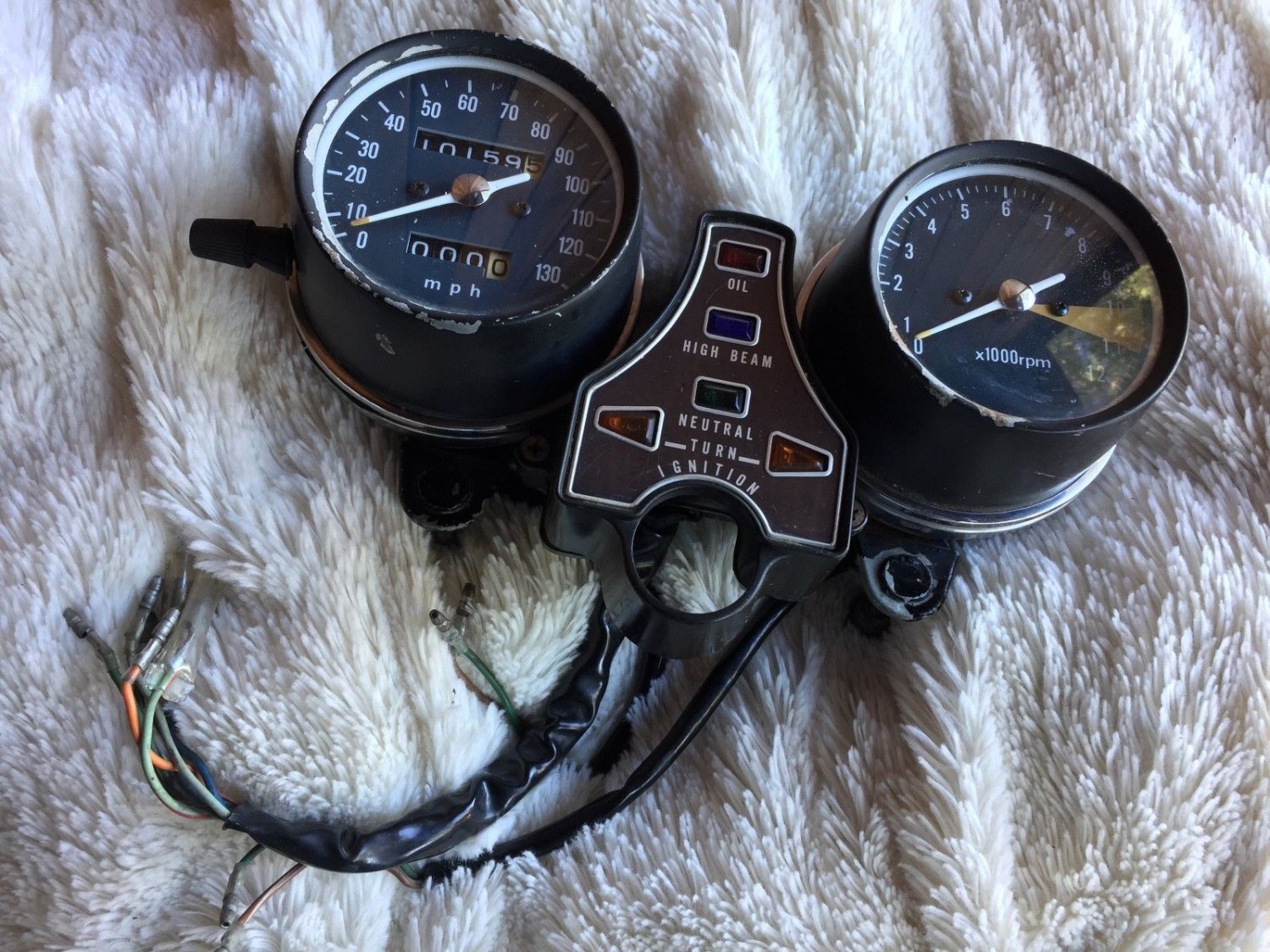 Honda 1975 - 1977 CB400F Speedometer/Rpm clocks assembly complete