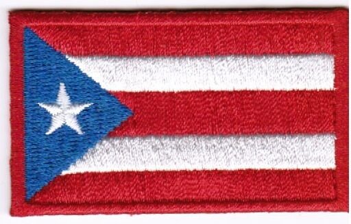 Puerto Rico Flag Patch Embroidered Iron On Applique Puerto Rican Boricua