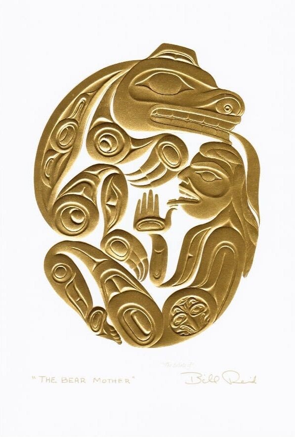 The Bear Mother Bill Reid Gold Embossed Art Card Northwest Coast Native