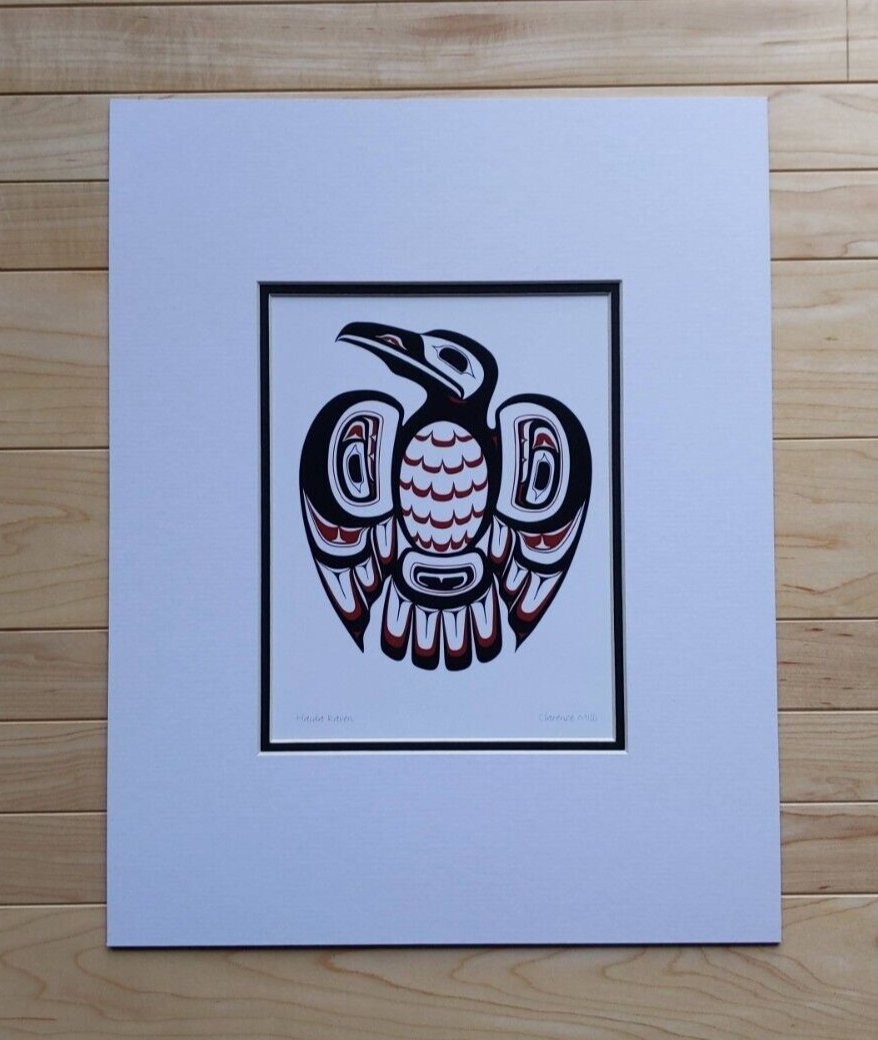 Haida Raven by Clarence Mills 11"x14" Matted Art Print West Coast Native