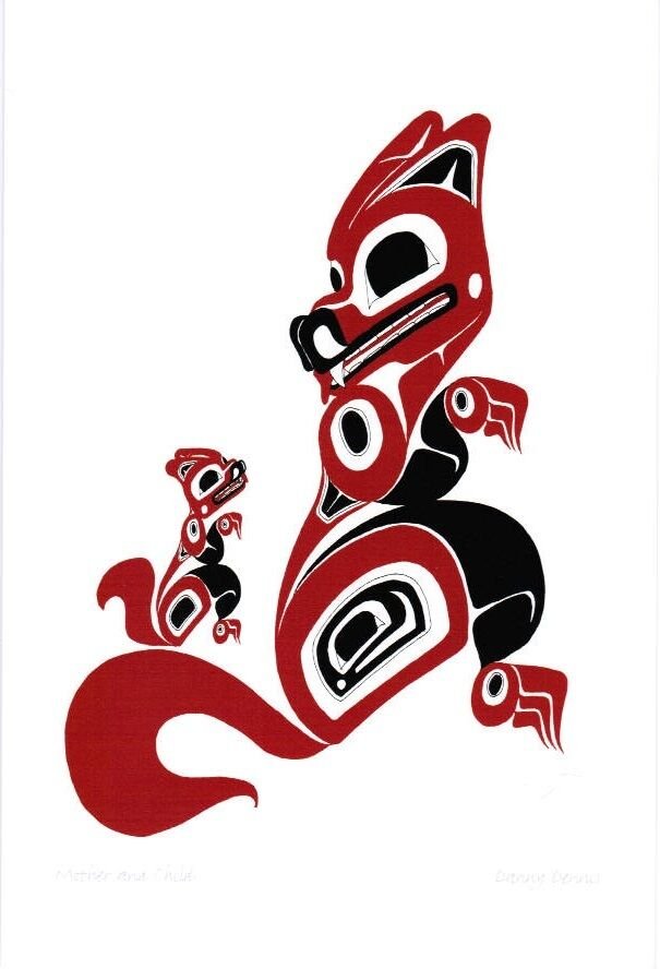 Mother and Child Danny Dennis Art Card Tsimshian Northwest Coast Native