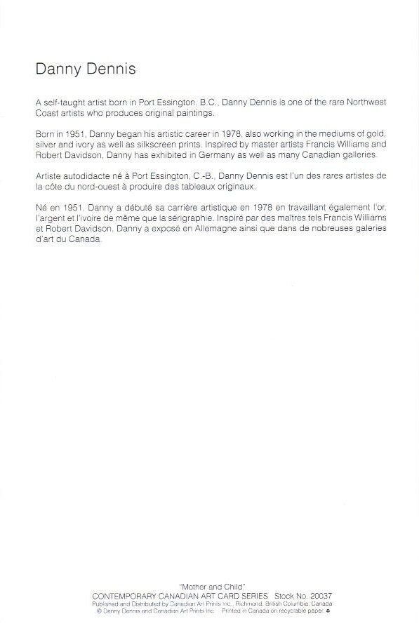 Mother and Child Danny Dennis Art Card Tsimshian Northwest Coast Native