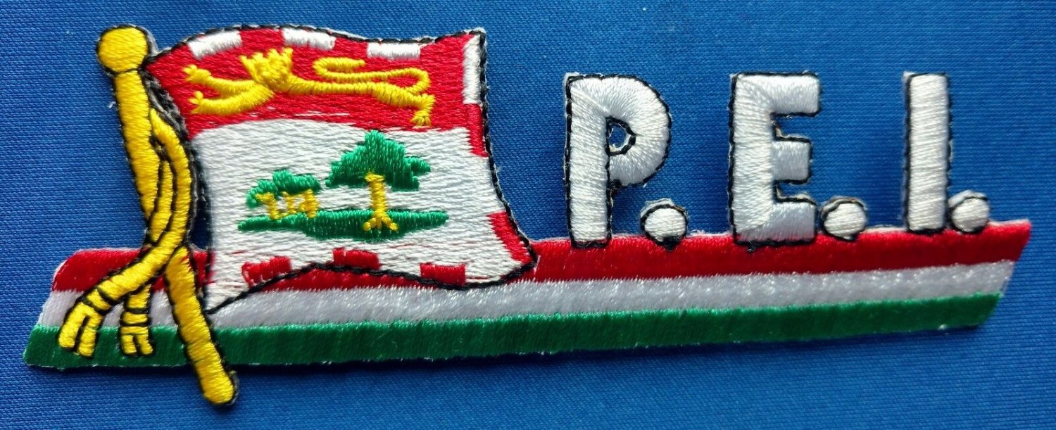 Prince Edward Island PEI Flag Patch Embroidered Iron On Applique