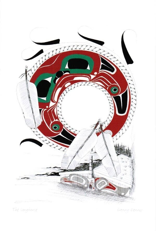 The Longhouse Danny Dennis Art Card Tsimshian Northwest Coast Native No ...