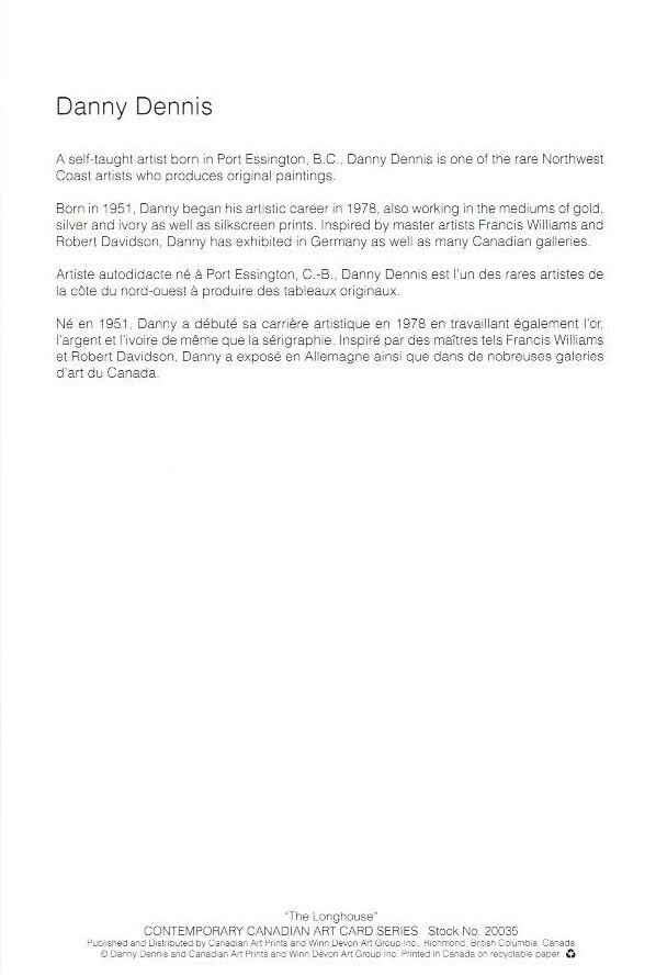 The Longhouse Danny Dennis Art Card Tsimshian Northwest Coast Native No ...