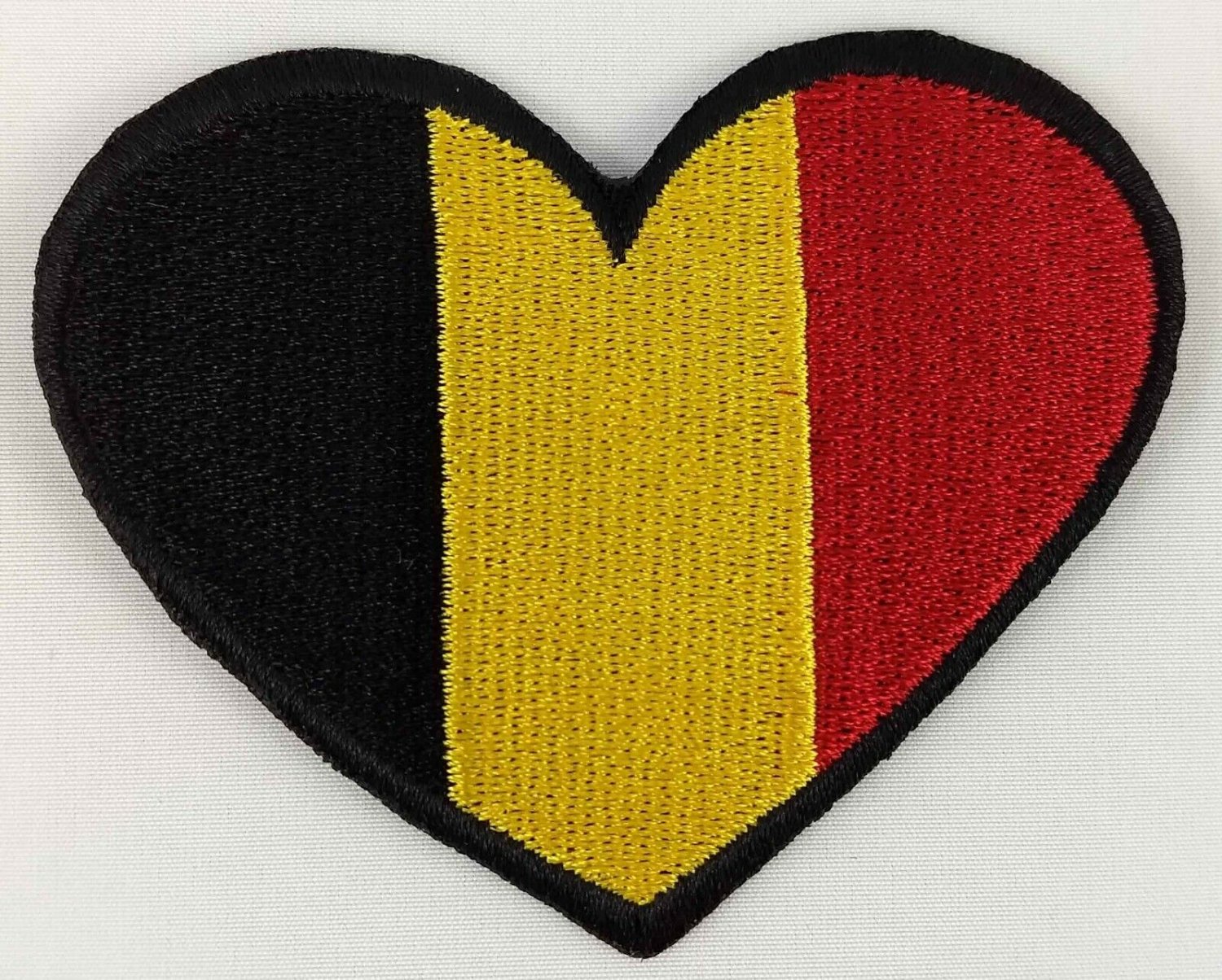 Belgium Heart Flag Patch Badge Embroidered Iron On Applique