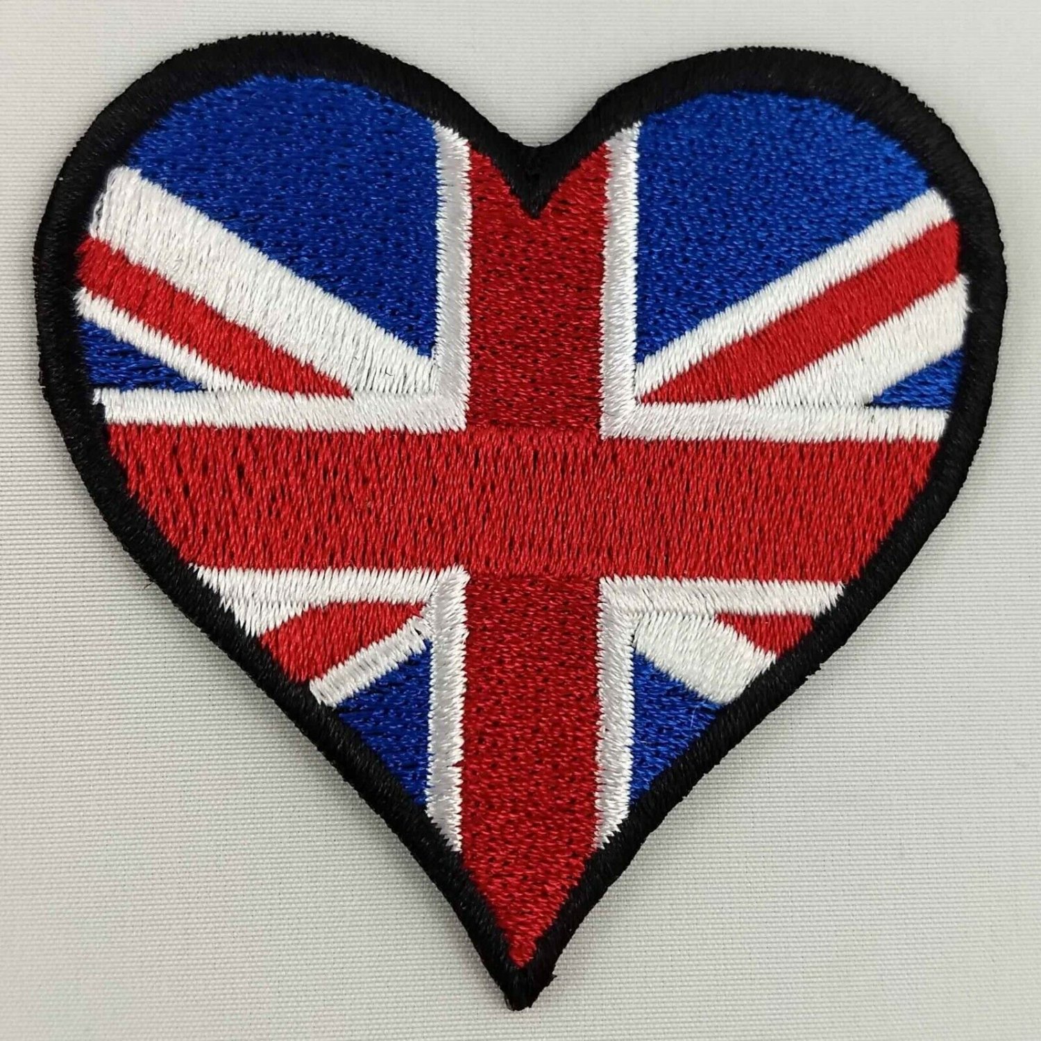 UK United Kingdom Heart Flag Patch Badge Embroidered Iron On Applique