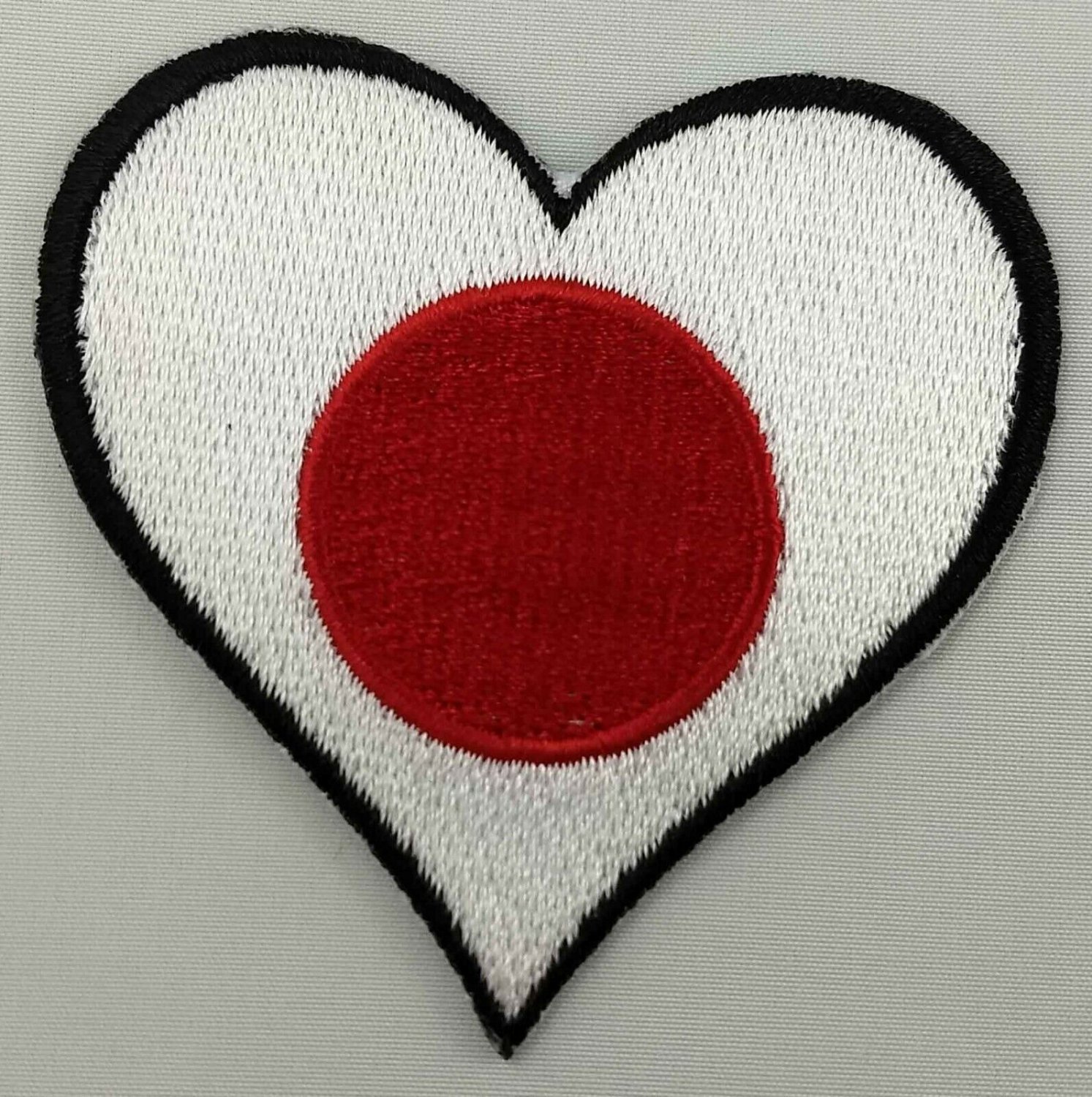 Japan Heart Flag Patch Badge Embroidered Iron On Applique