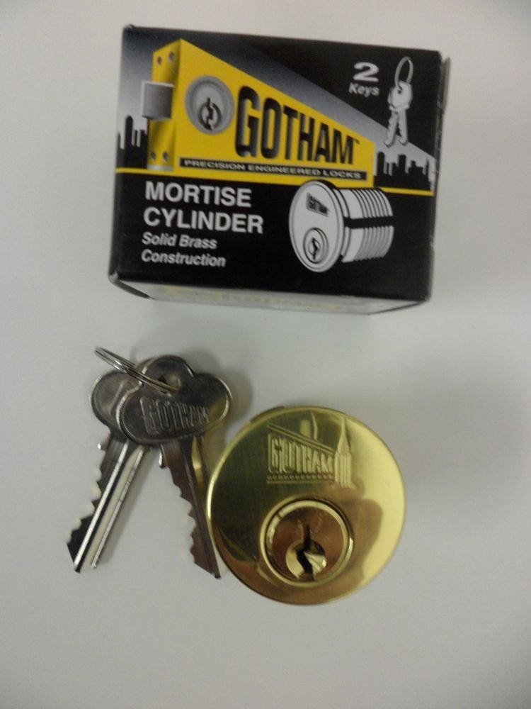 NEW GOTHAM MORTISE CYLINDER LOCK SOLID BRASS CONSTRUCTION, 2 KEYS, 9630SC
