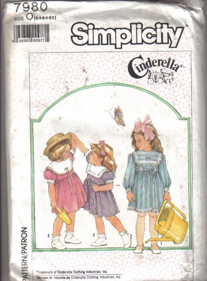 Simplicity Cinderella Girls Dress Pattern size 5 - 6x - Uncut no. 7980