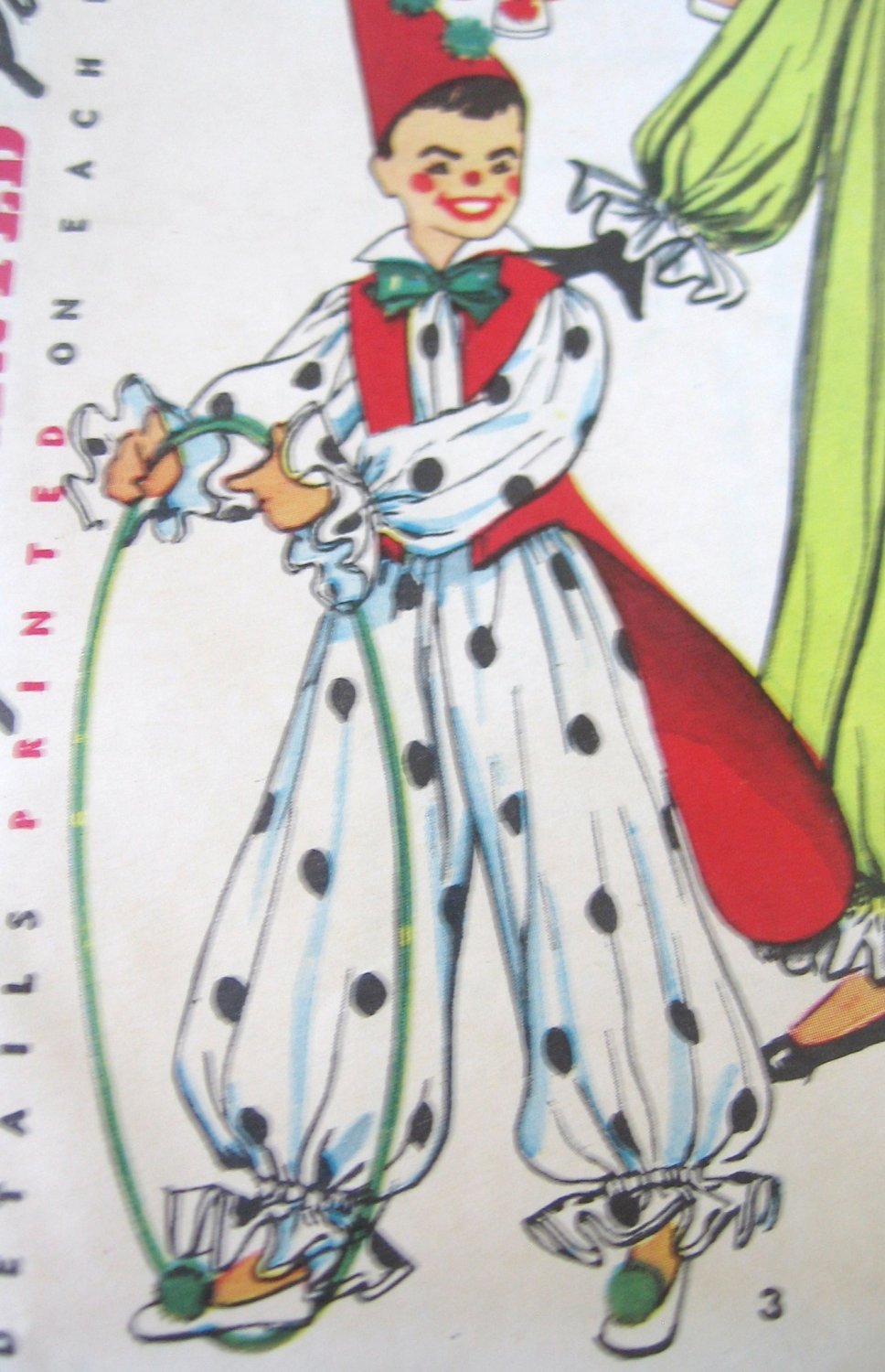 Simplicity 4864 vintage Clown Costume Sewing Pattern Childs Sm. Uncut