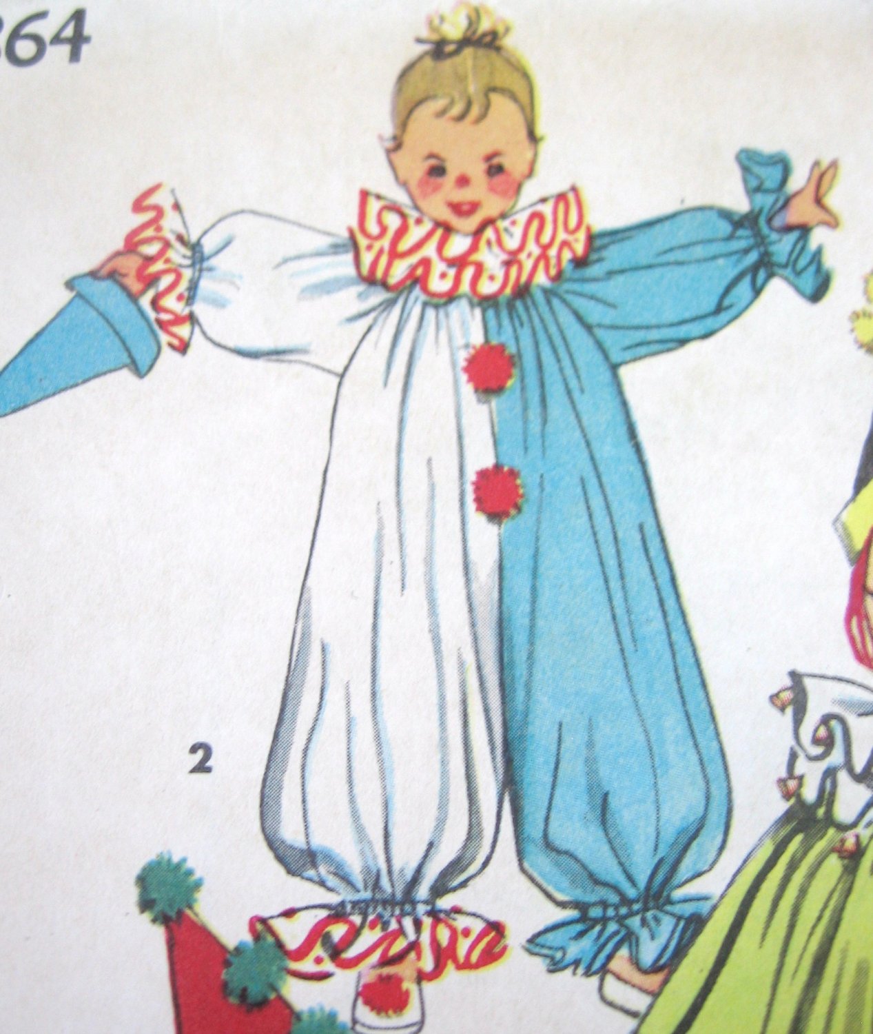 Simplicity 4864 vintage Clown Costume Sewing Pattern Childs Sm. Uncut