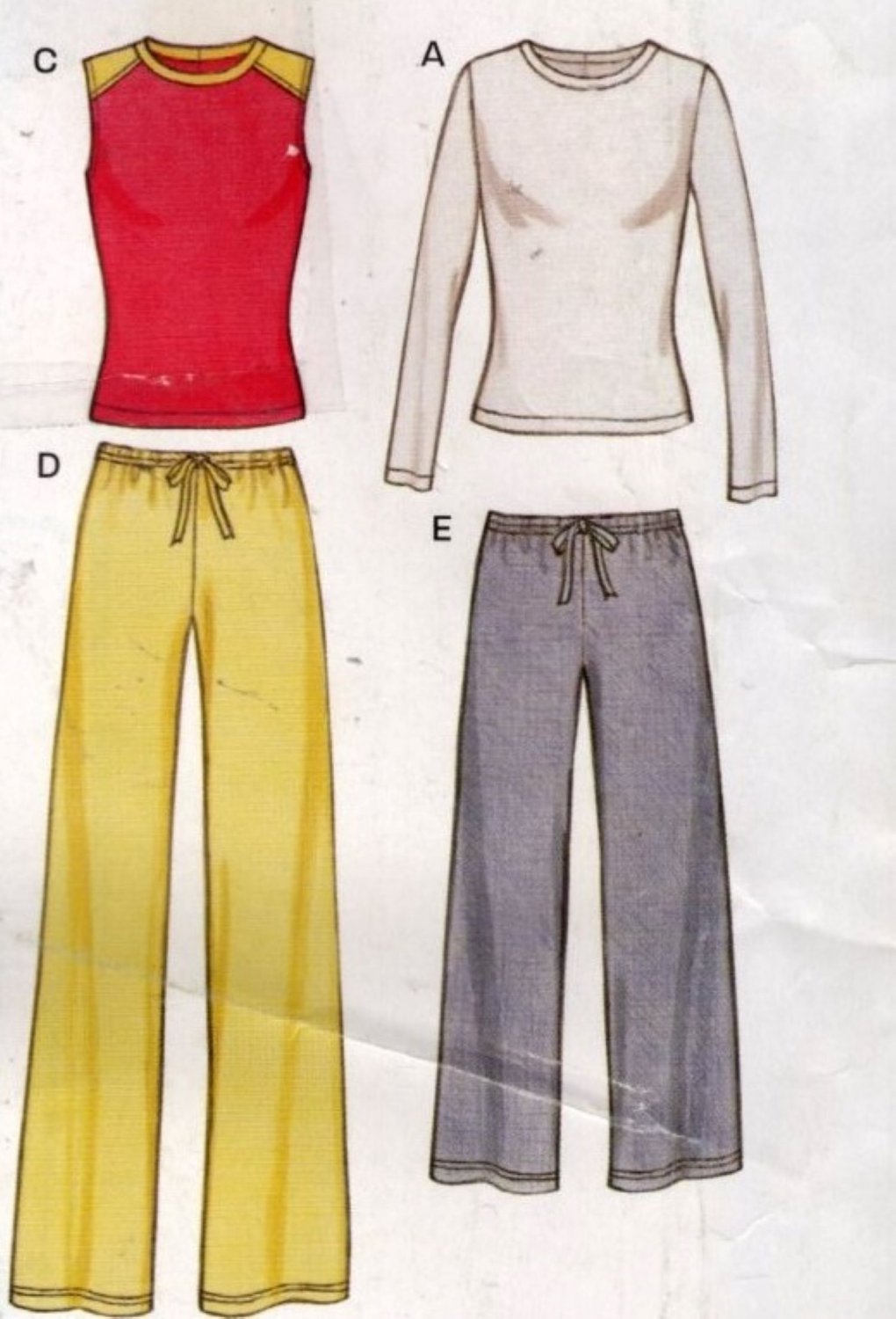 Pull On Pants and Top Sewing Pattern Simplicity New Look 6375 size 8 ...