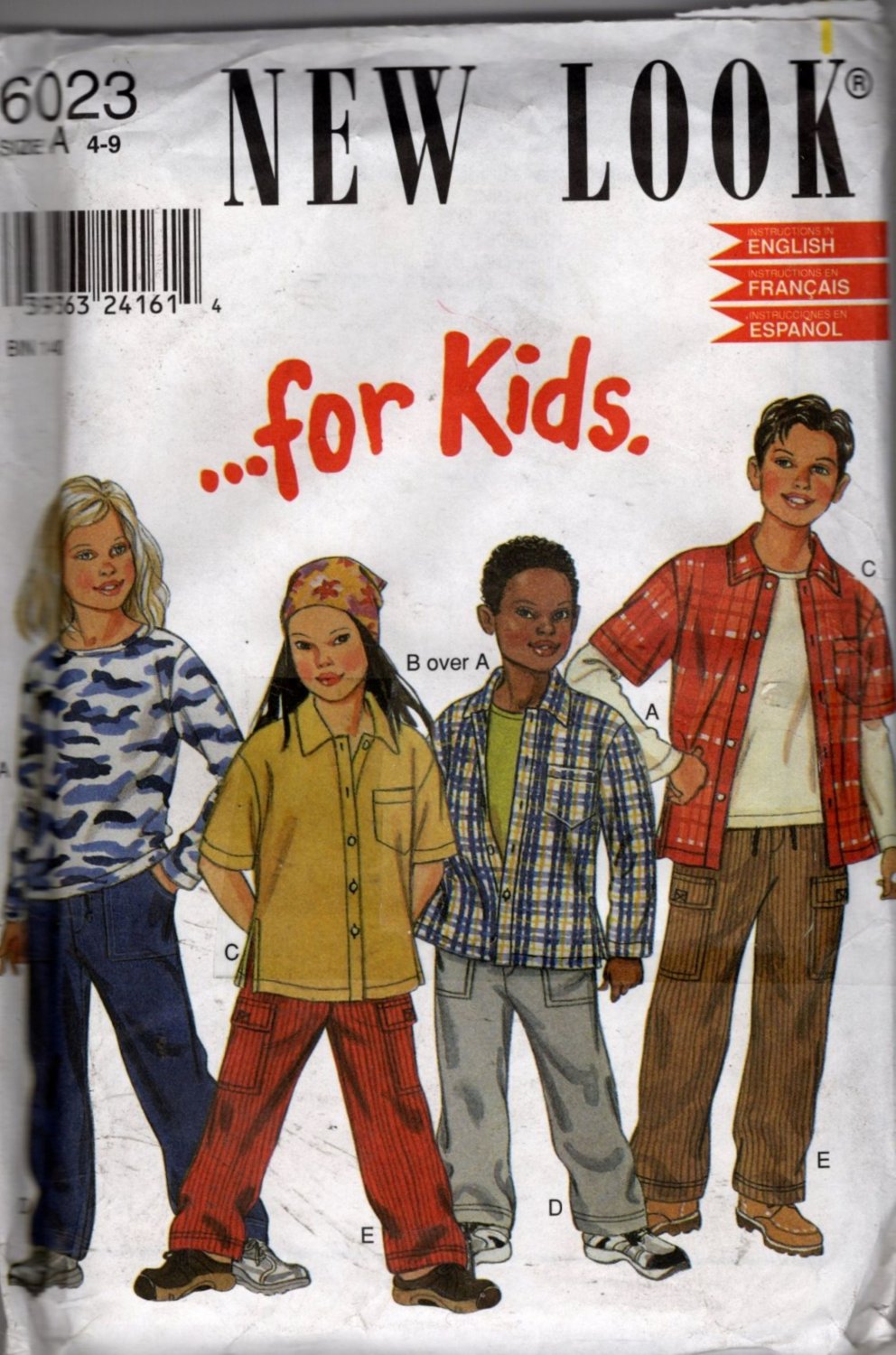 Pullon Pants and Shirt Sewing Pattern New Look for Kids 6023 Size 4 - 9 ...