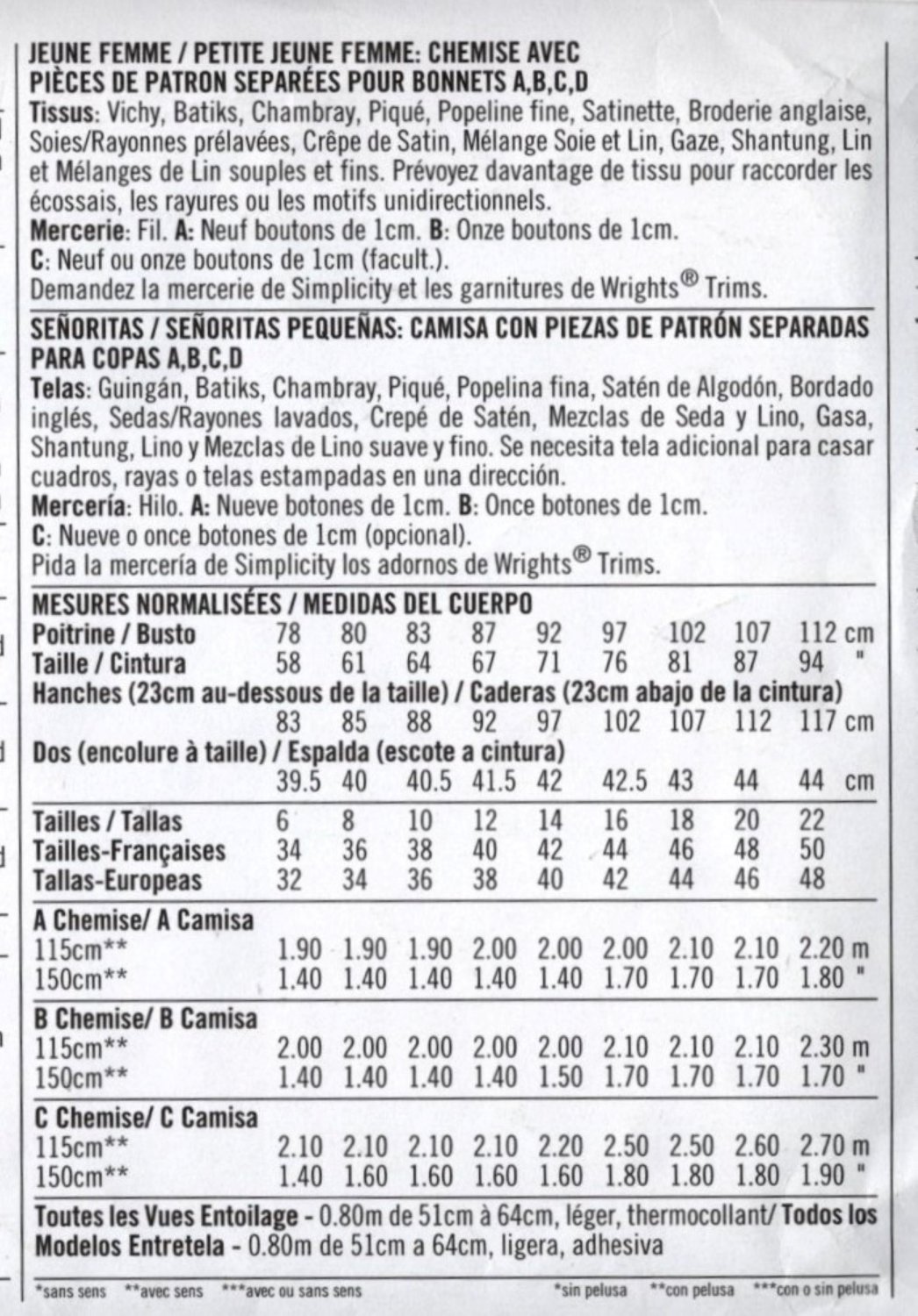 Top with Separate different Cup Sizes Sewing Pattern, Simplicity 2339 ...