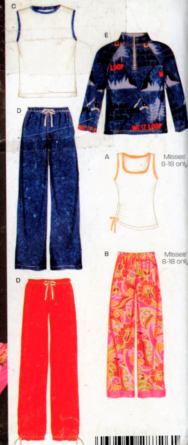 Unisex Pants, Top &Jacket Sewing Pattern For Knit Fabrics New Look 6439 ...