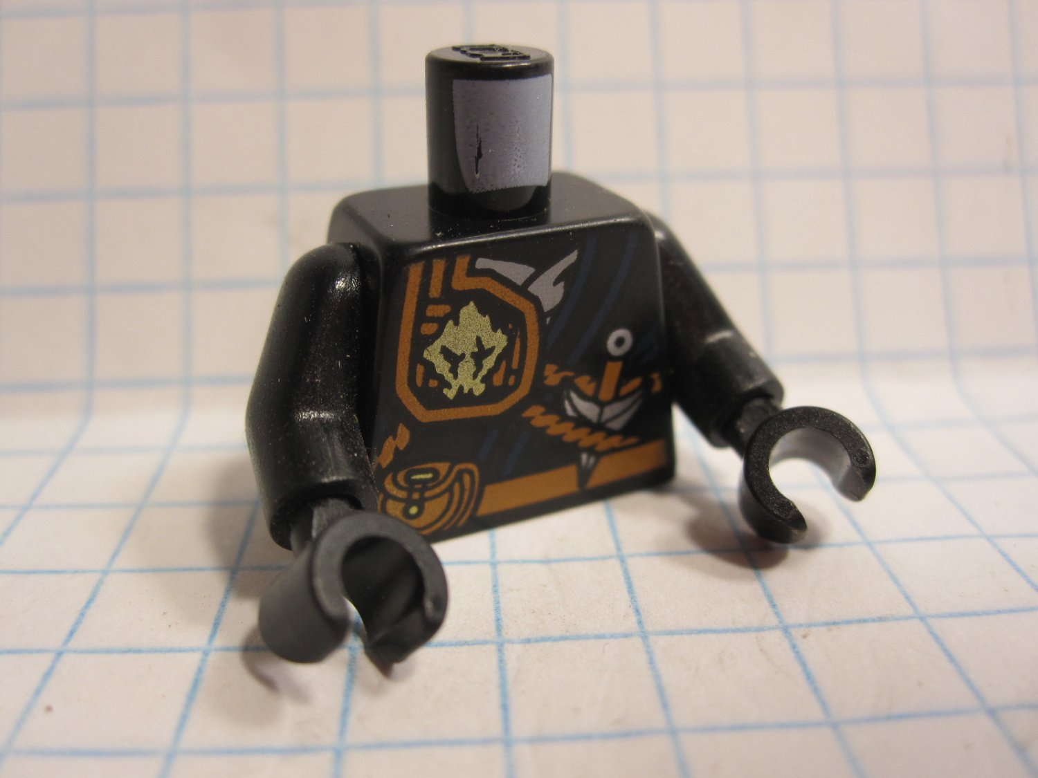 Lego part #973pb1917c01: Ninjago Black Torso, Robe w/ Belt, Knife ...