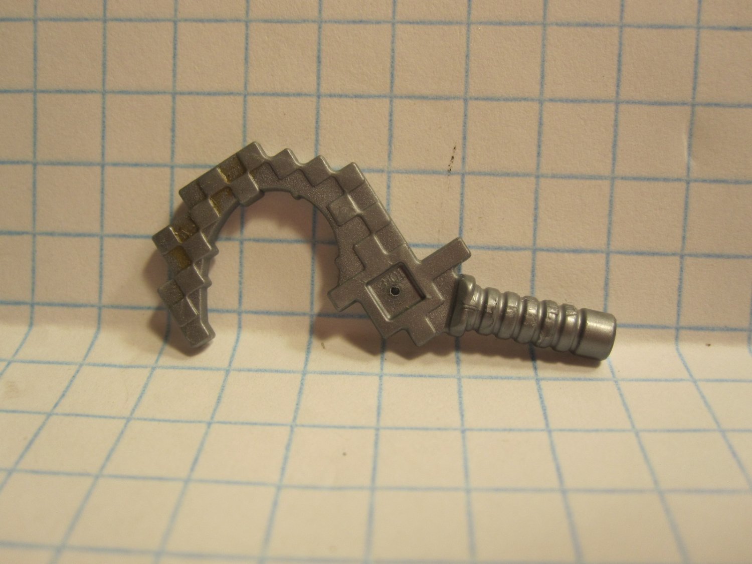 Lego part #65505c: Minecraft: Flat Silver Pixelated Sickle