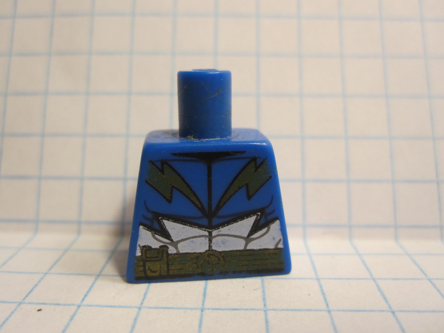 Lego part #973pb2173: Blue Torso- Lighting Lad, Muscles, Gold Belt ...