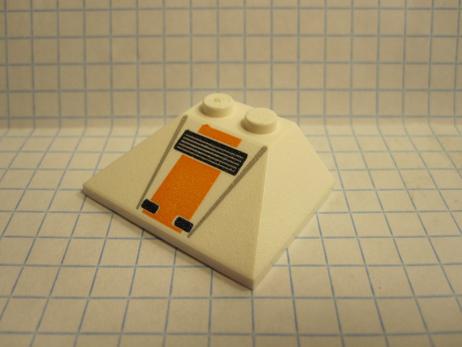 Lego part #4861pb008: 3x4 White Double Slope 33- Star Wars Snowspeeder ...