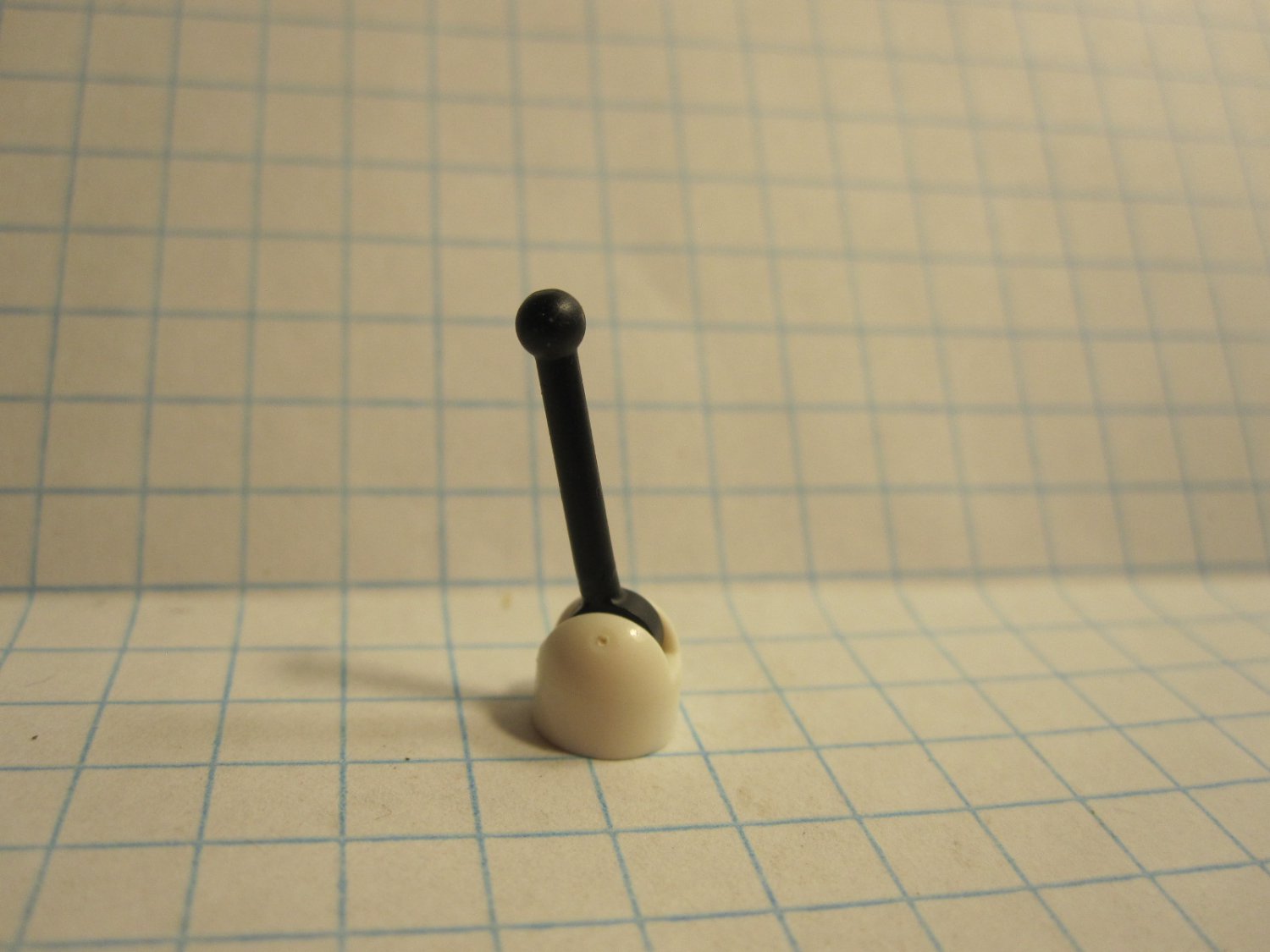 Lego part #4592c02: White- Antenna, Small Base w/ Black Lever