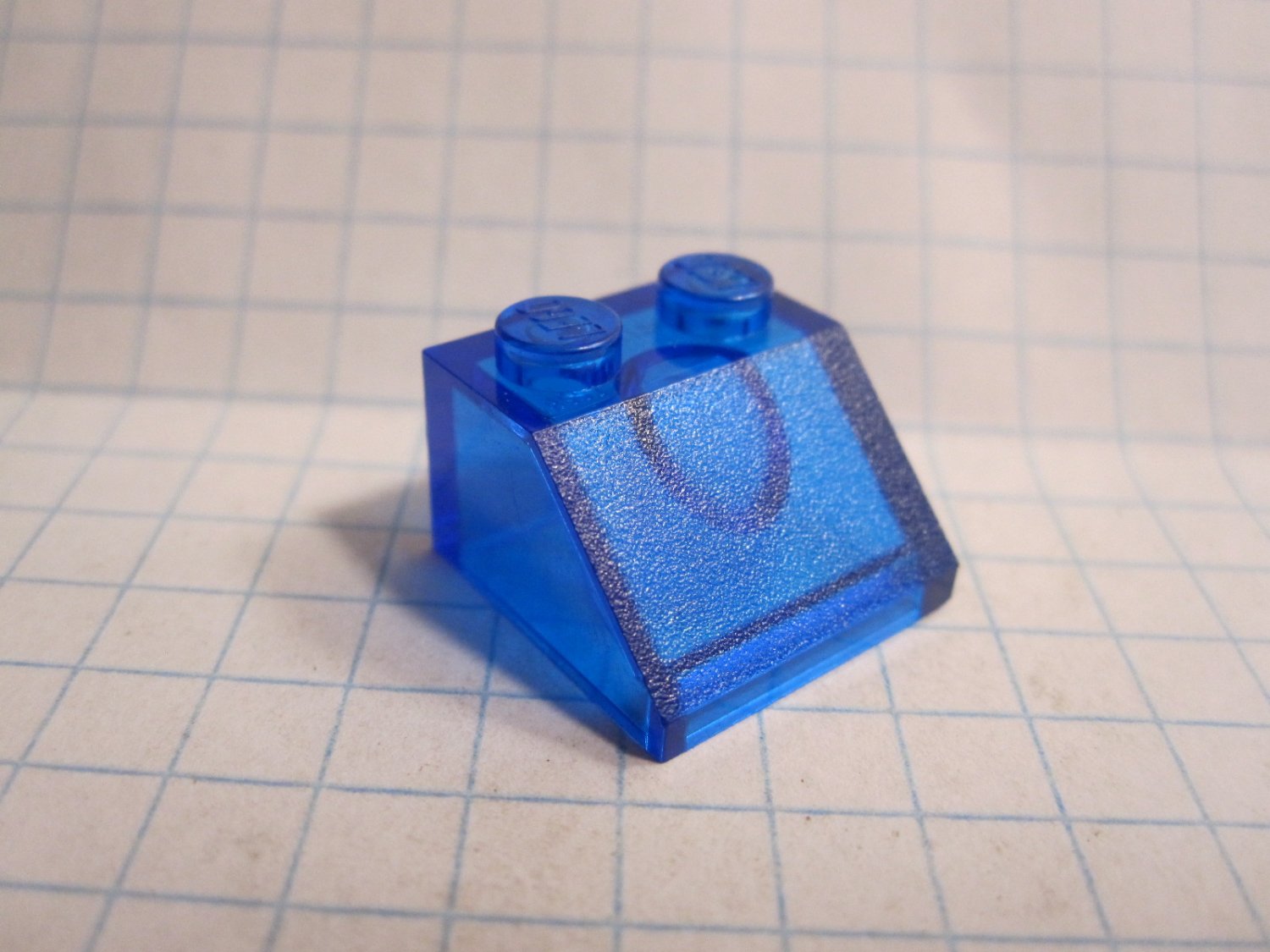 Lego part #3039: Trans-Dark Blue - 2x2 Slope 45