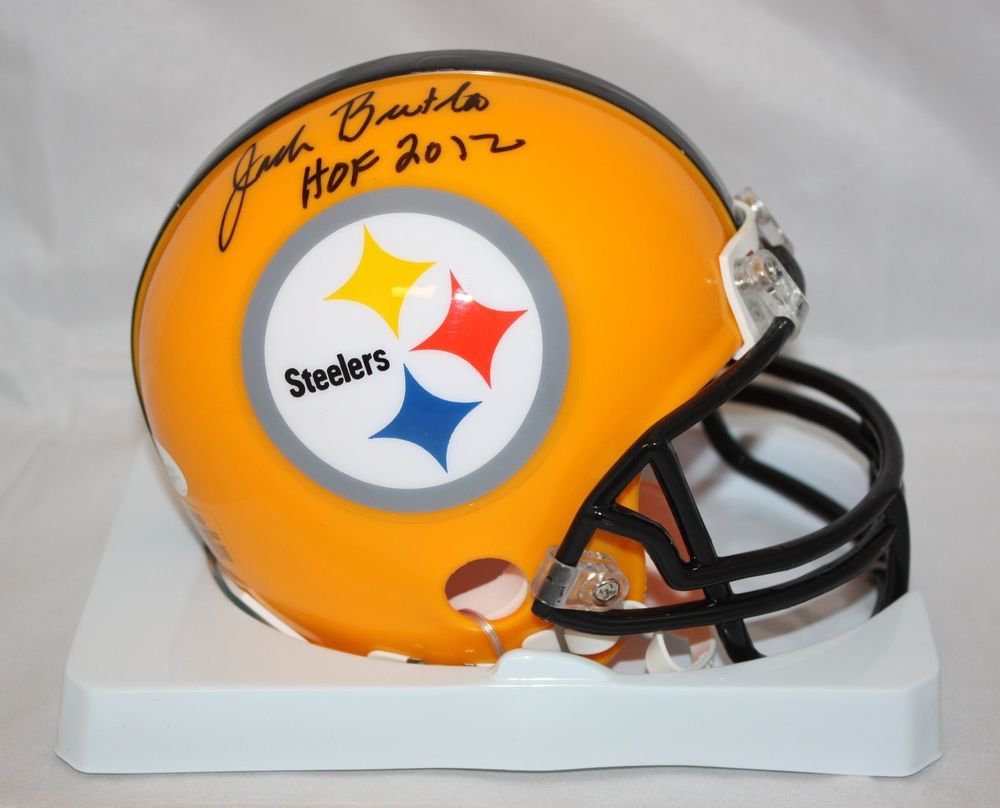 Jack Butler Autographed Yellow Pittsburgh Steelers Mini Helmet- JSA Auth
