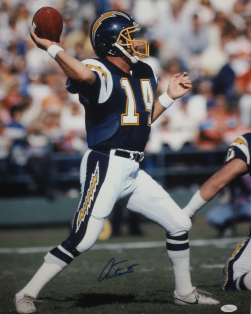 Dan Fouts Autographed 16x20 Passing Photo- JSA W Authenticated