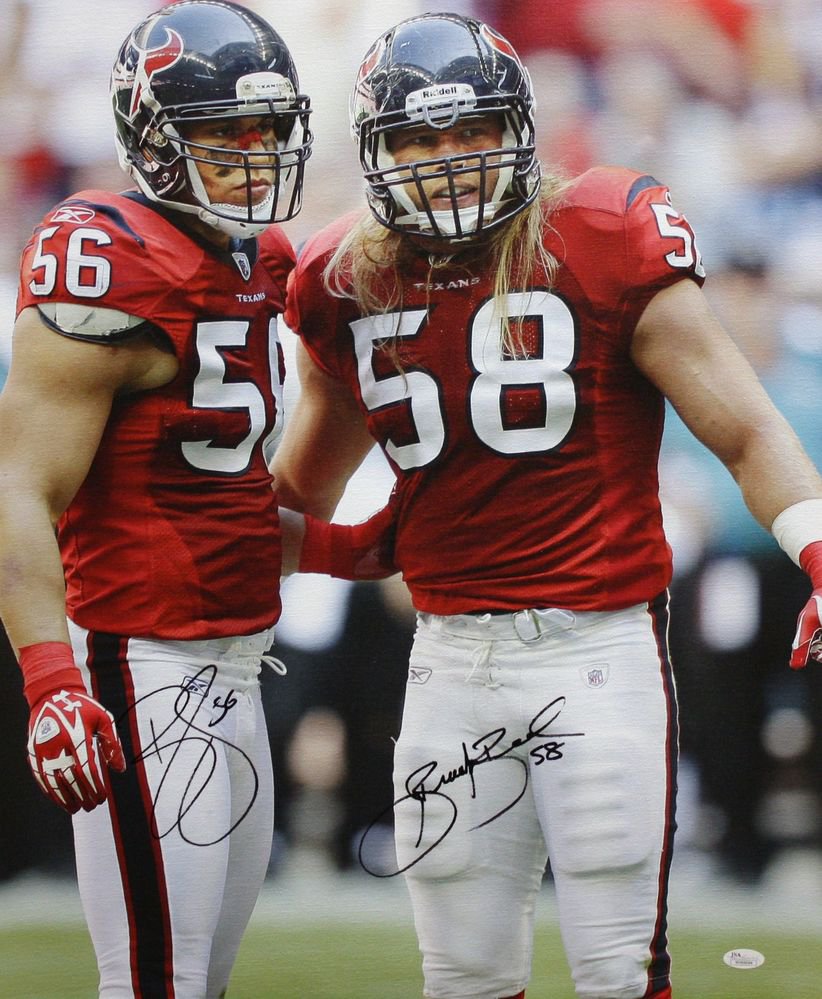Brian Cushing Brooks Reed Autographed 20x24 Vertical Canvas- JSA W ...