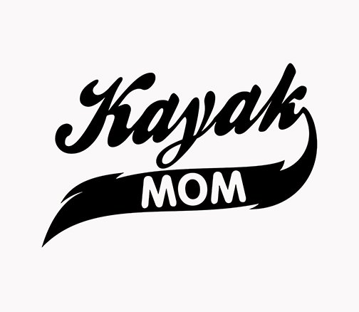 Kayak Mom 6" Black Vinyl Decal Sticker Laptop Wall Car Window iPad etc.