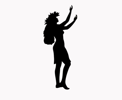 Hula Dancer Hawaiian 6" Black Vinyl Decal Sticker Laptop Wall Car ...