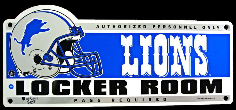 DETROIT LIONS NFL PLASTIC LOCKER ROOM SIGN NEW