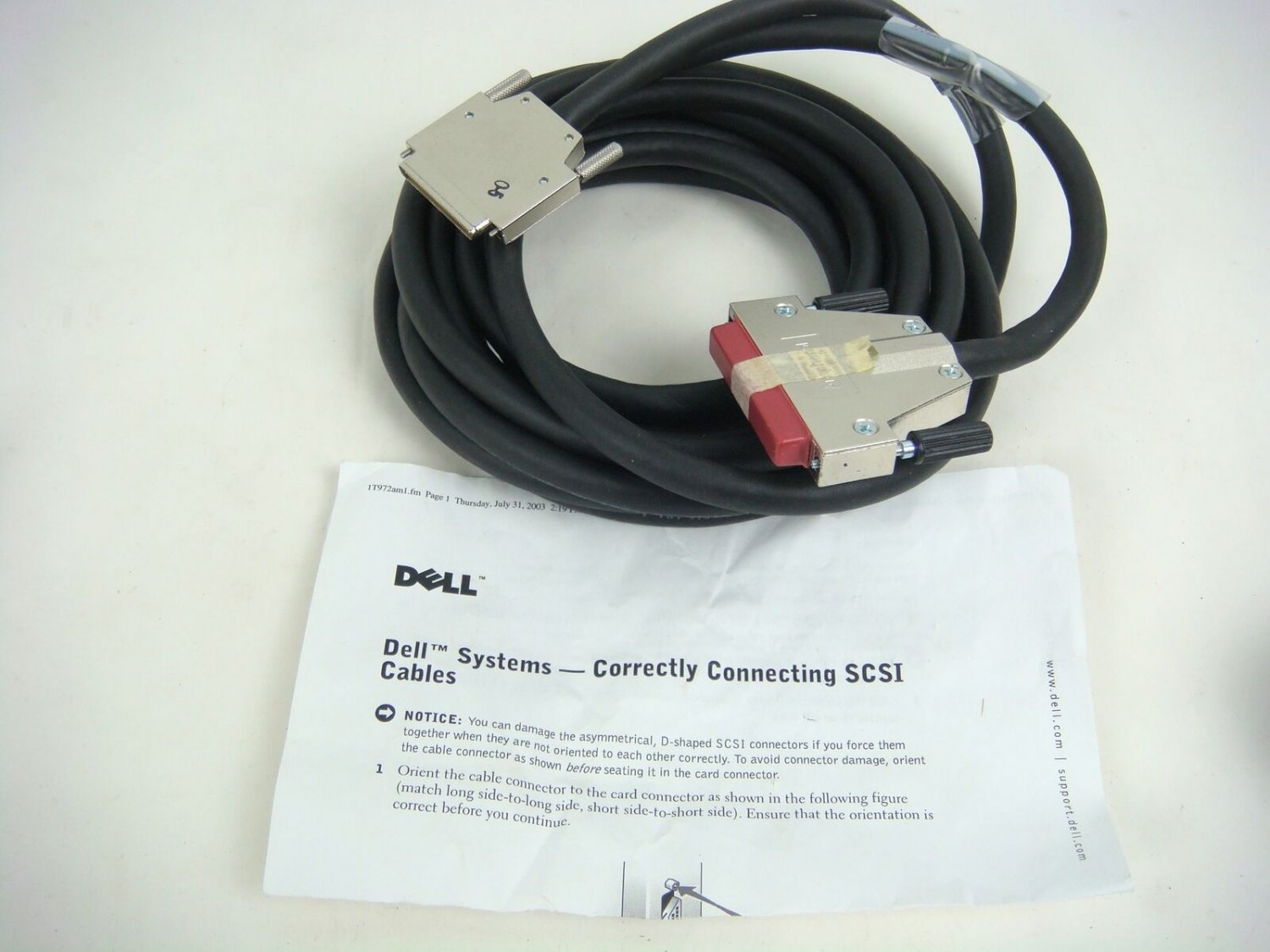 Dell 13ft VHDCI-68Pin HD68 Ultra 320 SCSI Cable 0JJ003