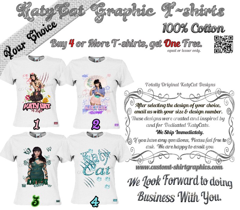 Custom Katy Perry - KatyCat T-shirt Unisex Sizes Small, Medium & Large