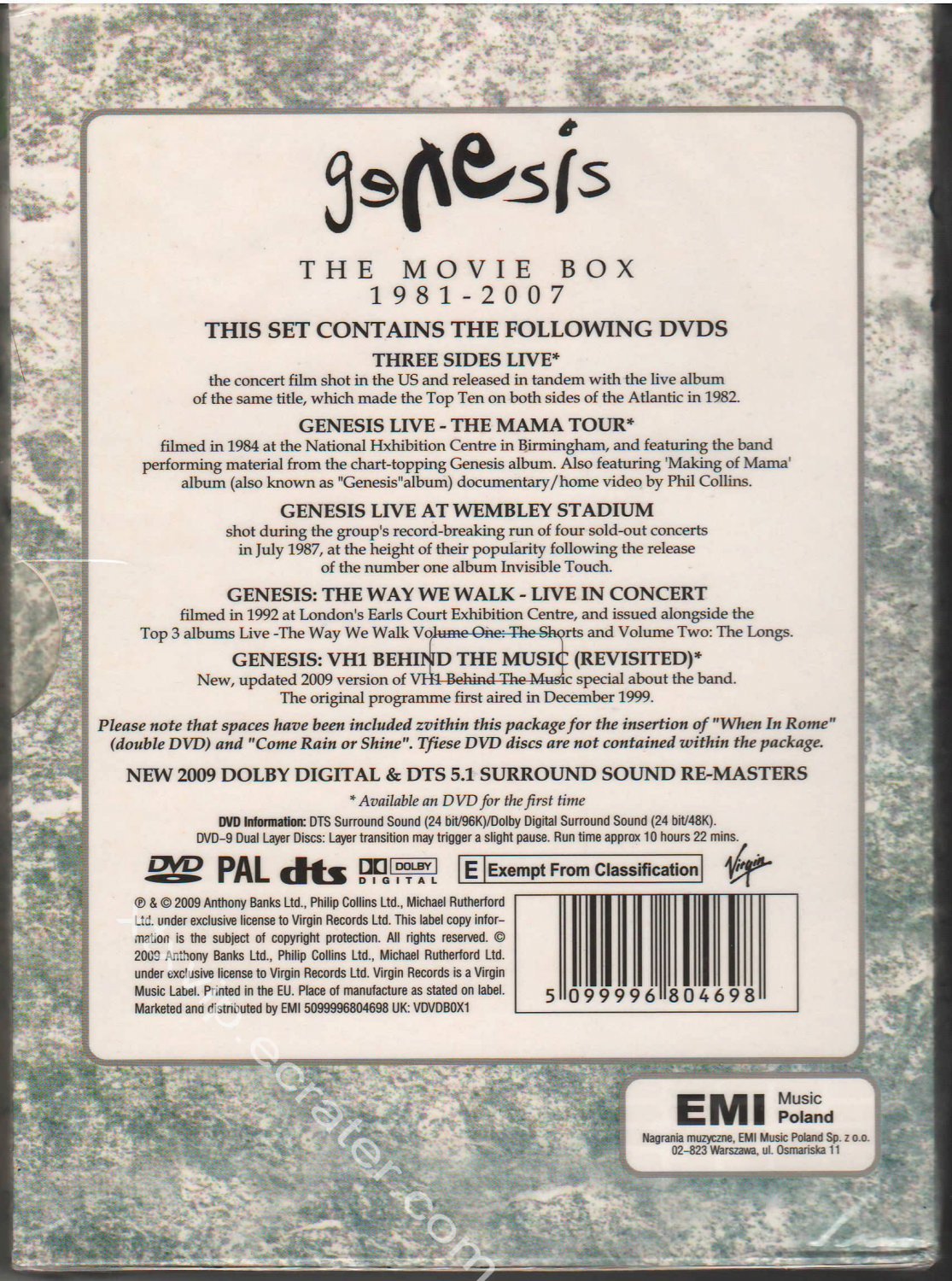 GENESIS - 1981-2007 The Movie Box - 5DVD Box Set