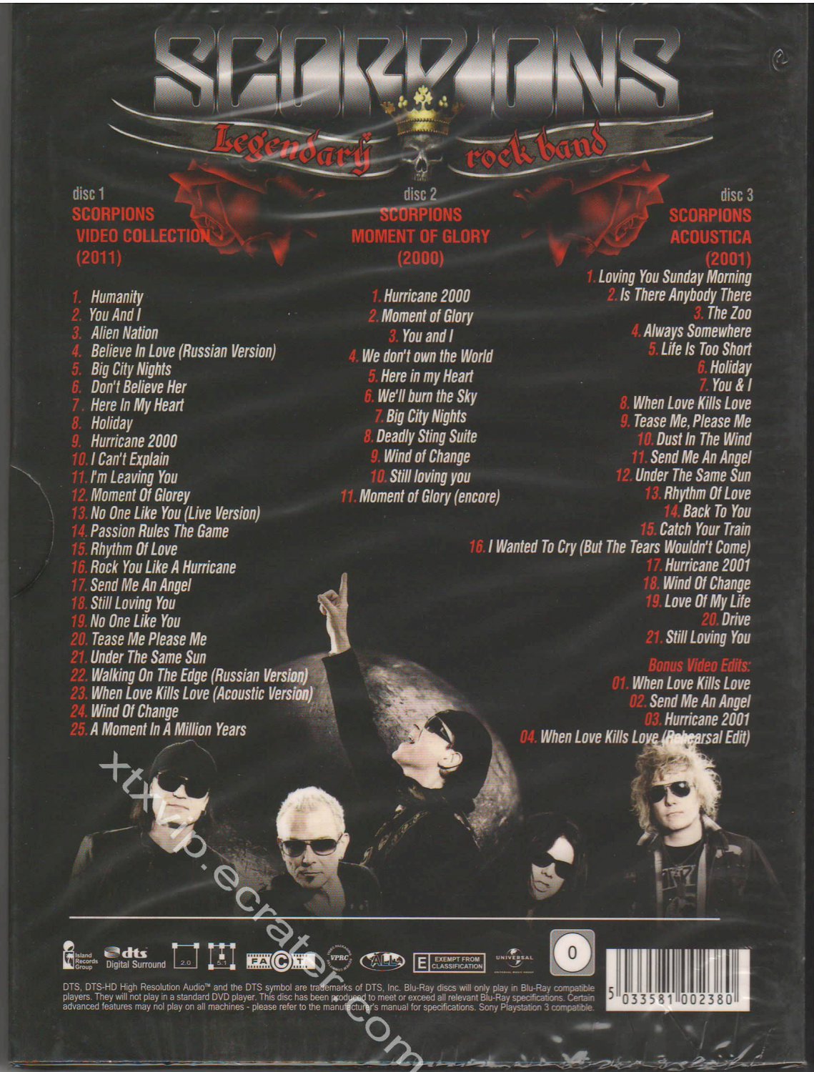 SCORPIONS - Video Collection / Moment Of Glory / Acoustica - 3 DVD Box Set