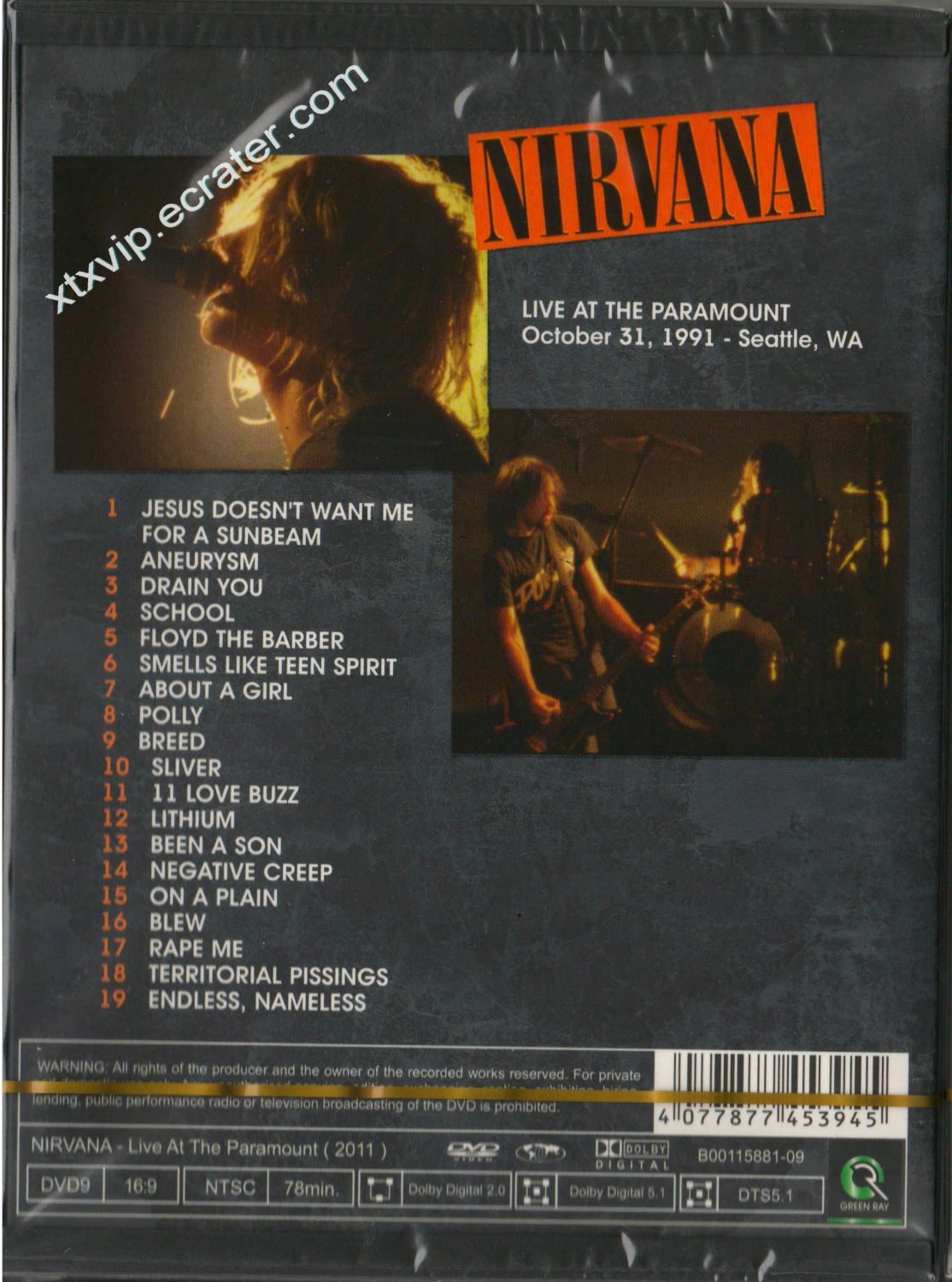 NIRVANA - Live At The Paramount - DVD