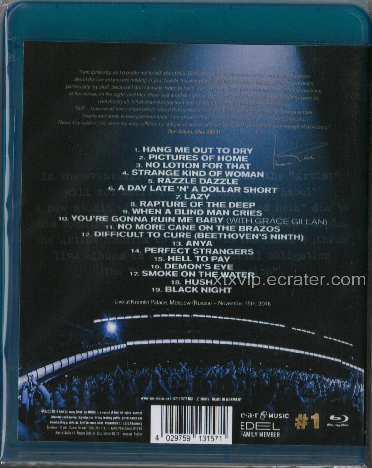 Ian Gillan - Contractual Obligation #1 - Live in Moscow - Blu-Ray Ian Gillan - Contractual Obligation #1 - Live in Moscow - Blu-Ray