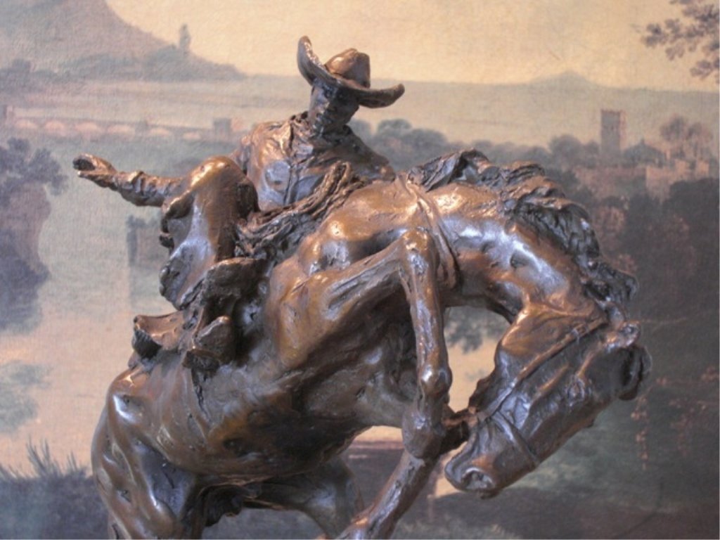 Western Rodeo Cowboy Rider Bronze Sculpture Western Rodeo Cowboy Rider Bronze Sculpture