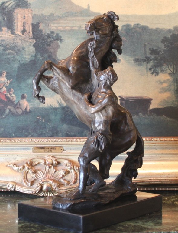 The Marly Horse Equestrian Horses Restrained by Grooms Bronze Sculpture