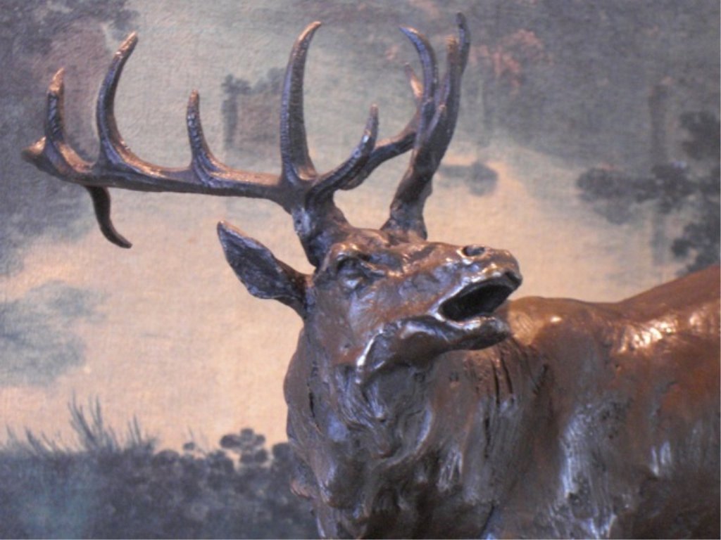 Wildlife Roaring Elk Bronze Sculpture