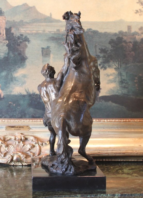 The Marly Horse Equestrian Horses Restrained by Grooms Bronze Sculpture