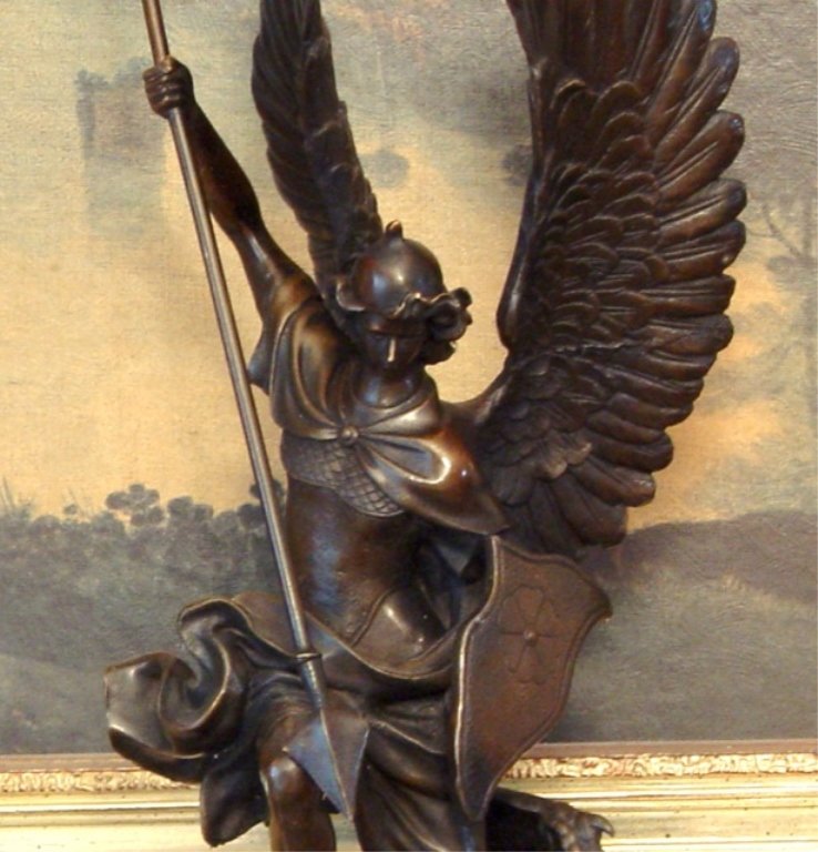 Greek God Apollo Dragon Slayer Bronze Sculpture