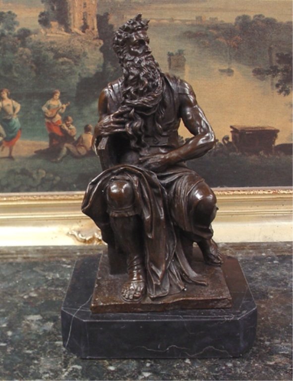 Michelangelo's Biblical Moses Bronze Sculpture