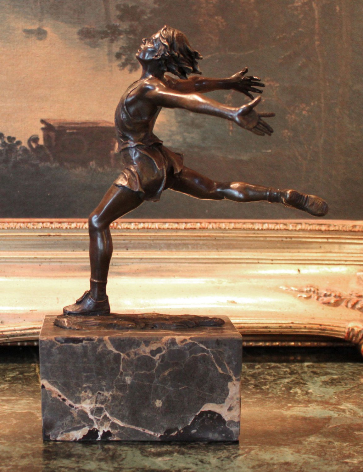 Crossing The Finish Line Marathon Runner Bronze Sculpture