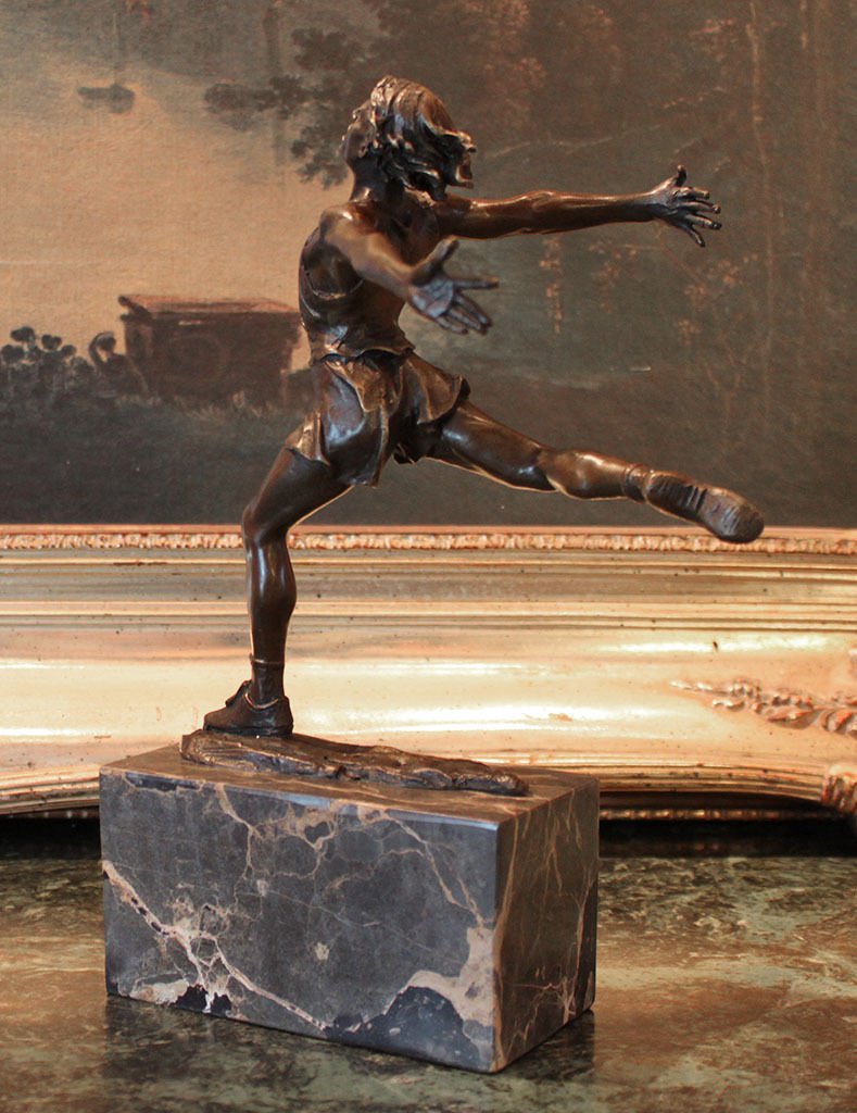 Crossing The Finish Line Marathon Runner Bronze Sculpture