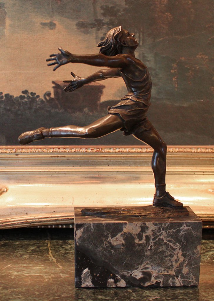 Crossing The Finish Line Marathon Runner Bronze Sculpture