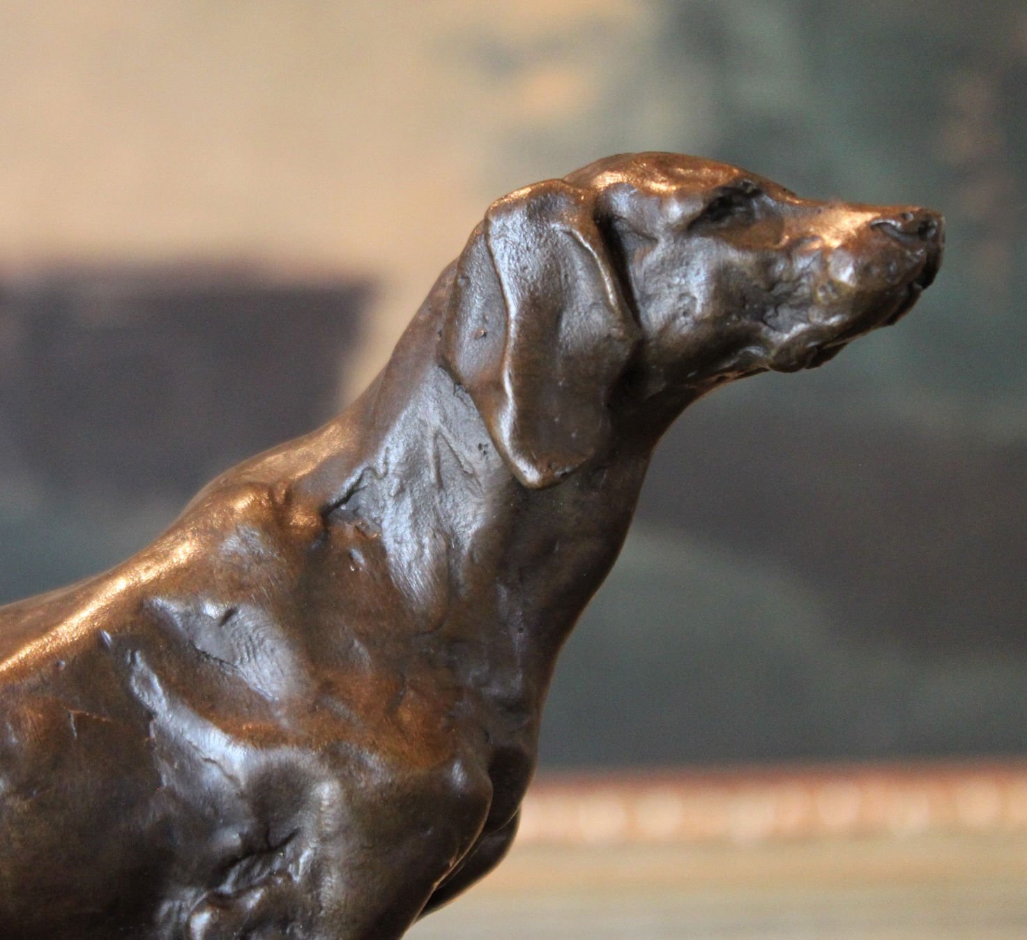 English Pointer Hunting Gundog Bronze Sculpture