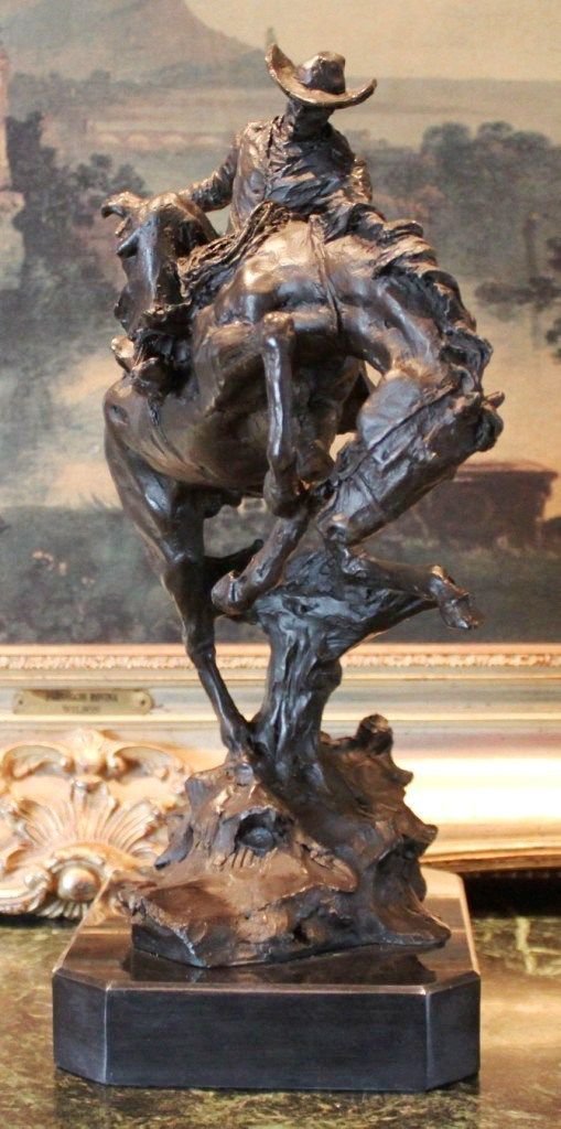 Western Rodeo Cowboy Rider Bronze Sculpture Western Rodeo Cowboy Rider Bronze Sculpture